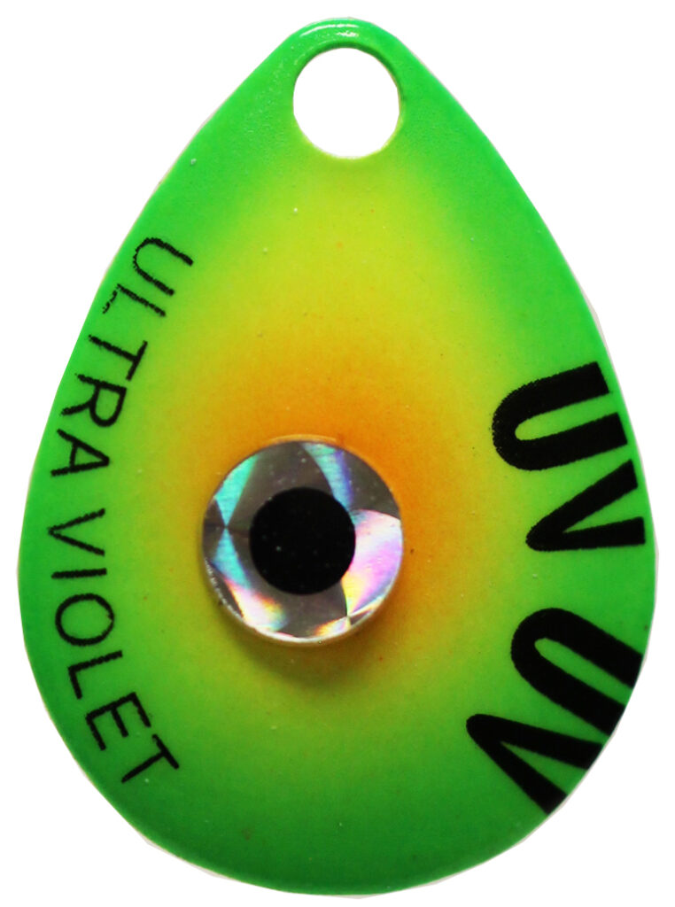 UV Bullseye Spinner Blade - Green and Orange - Size 5