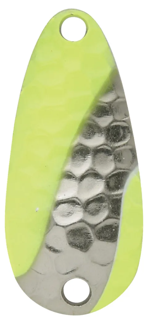 CHARTREUSE & HAMMERED NICKEL STRIPE 5 Striped Casting Spoons