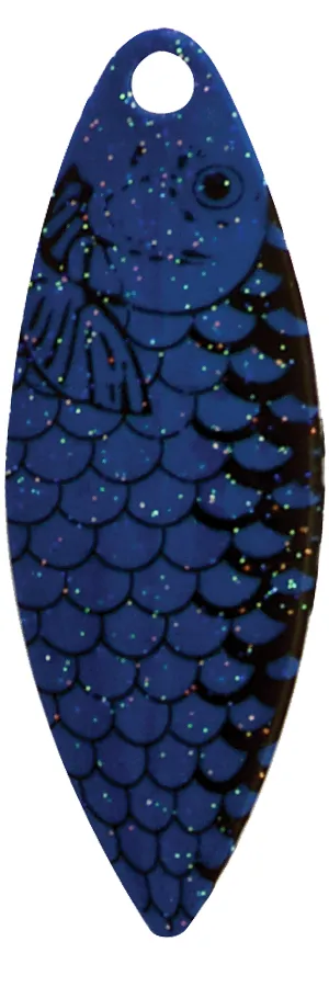 Willowleaf Spinner Blade-Sz 3 1/2 -BLUE FISH SCALE CRYSTAL