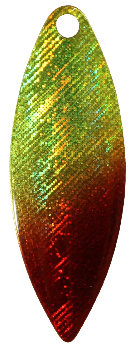 Deep Cup Colorado Spinner Blade-Sz 3 1/2-CHARTREUSE & RED IRIDESCENT FOIL