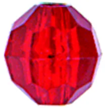 Faceted Plastic Beads Ruby Size 8