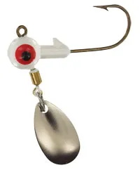 Round Head With Spinner Attachment 1/32 Oz. White with Size 6 Hook ...